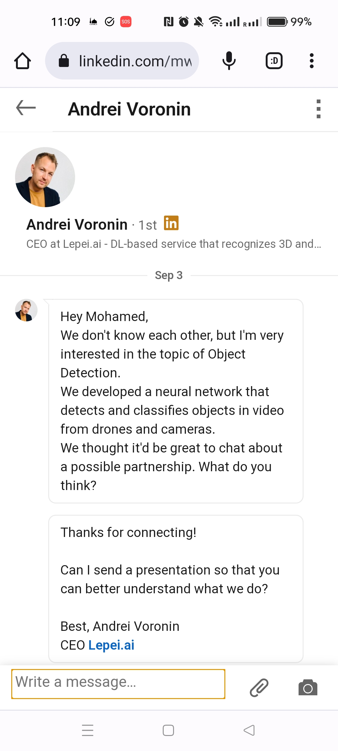 Study sample sales pitch message on LinkedIn · Issue #117 · betaflowai/answerme · GitHub