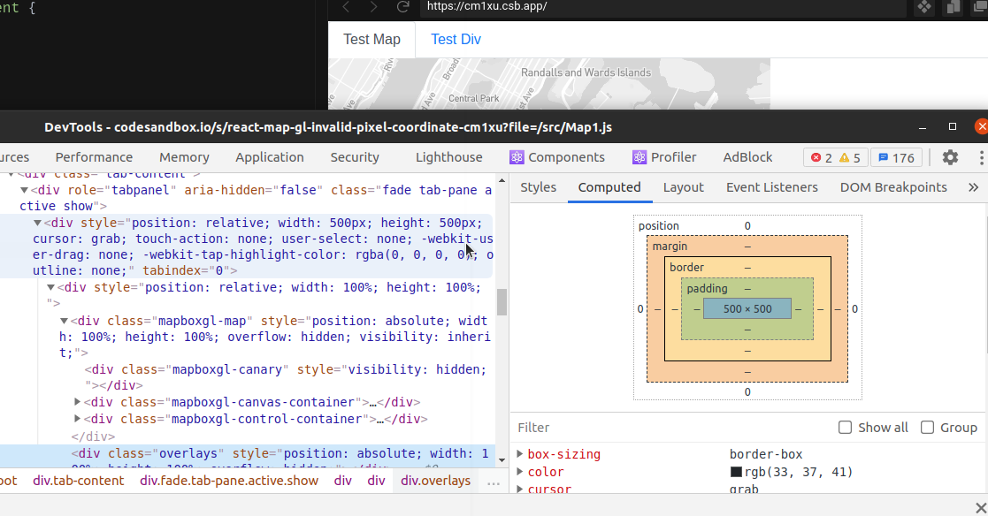 Uncaught Error: Invalid pixel coordinate (react-map-gl@5.2.8) · Issue ...