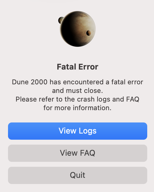 Game crashed every time, when i try to watch Mission Brief in Dune 2000 · Issue #19124 · OpenRA ...