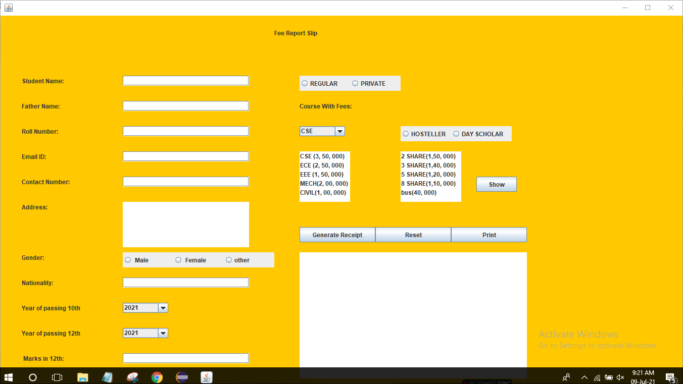 GitHub - Rishabhsaini0204/collage-Fee-System: this code is written in java . Fee Management ...