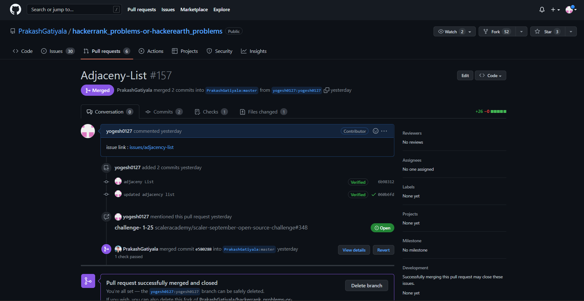 challenge- 1-30 · Issue #348 · scaleracademy/scaler-september-open-source-challenge-2022 · GitHub