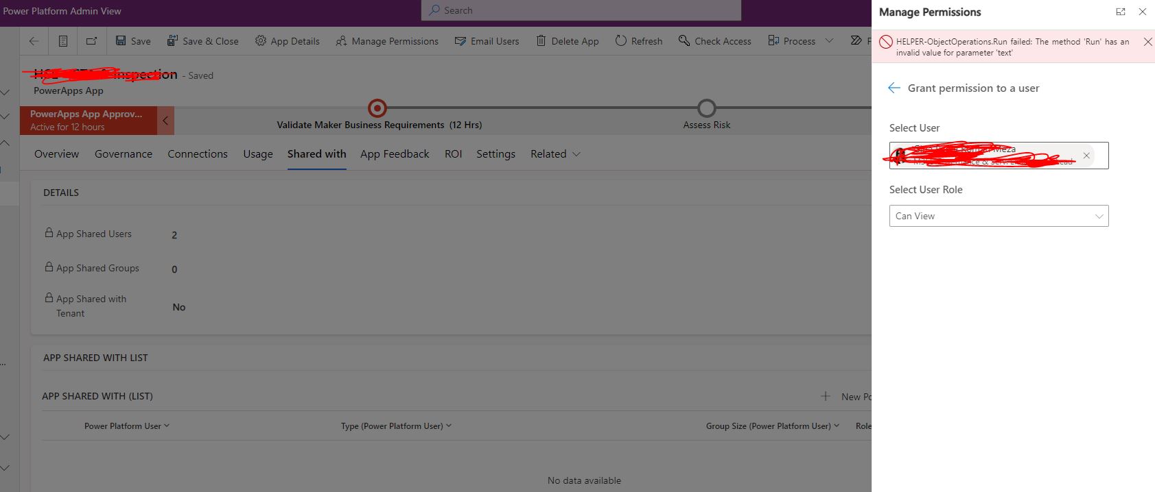 [CoE Starter Kit - BUG] "HELPER-ObjectOperations.Run failed: The method 'Run' has an invalid ...