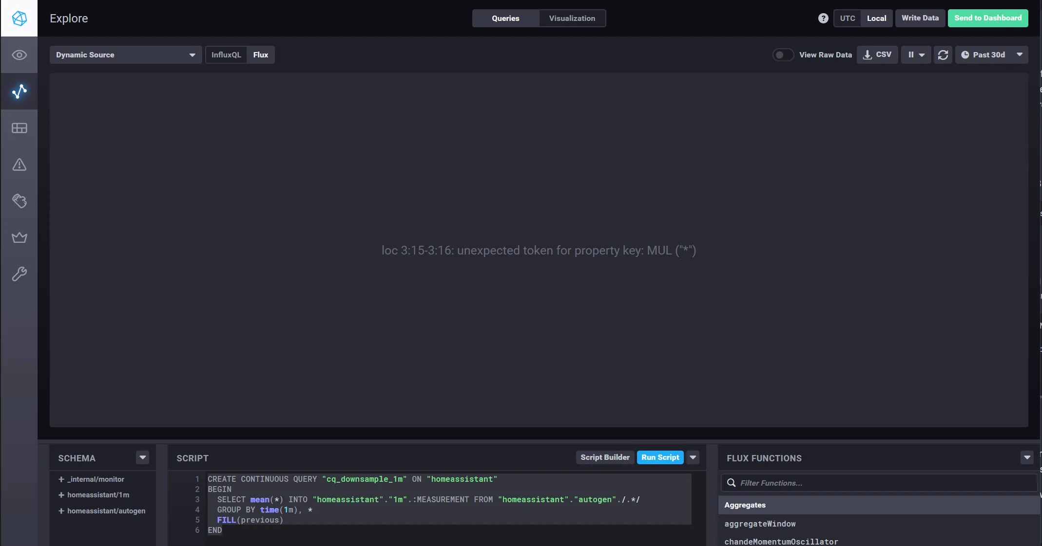 Chronograf crashes when a colon is entered · Issue #285 · hassio-addons/addon-influxdb · GitHub