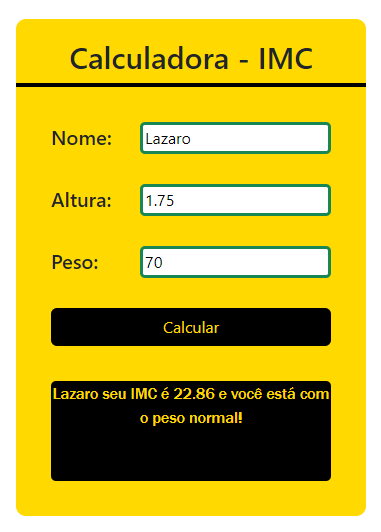 Github Lazarohenrique3projeto Calculadora Imc Projeto De Uma Calculadora De Imc Utilizando