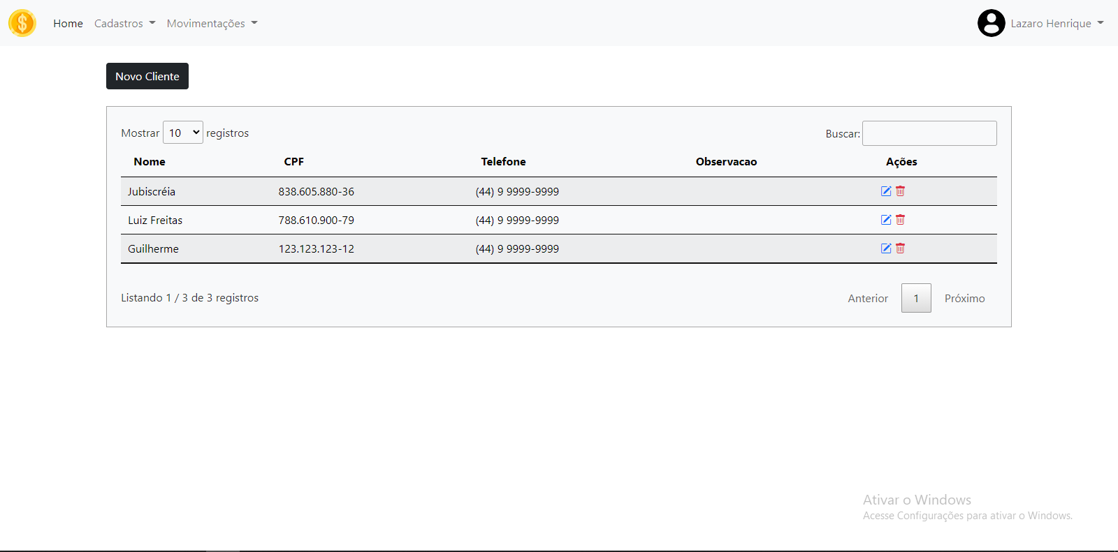 GitHub - LazaroHenrique3/sistema-financeiro: Sistema de controle de venda simples, utilizando ...