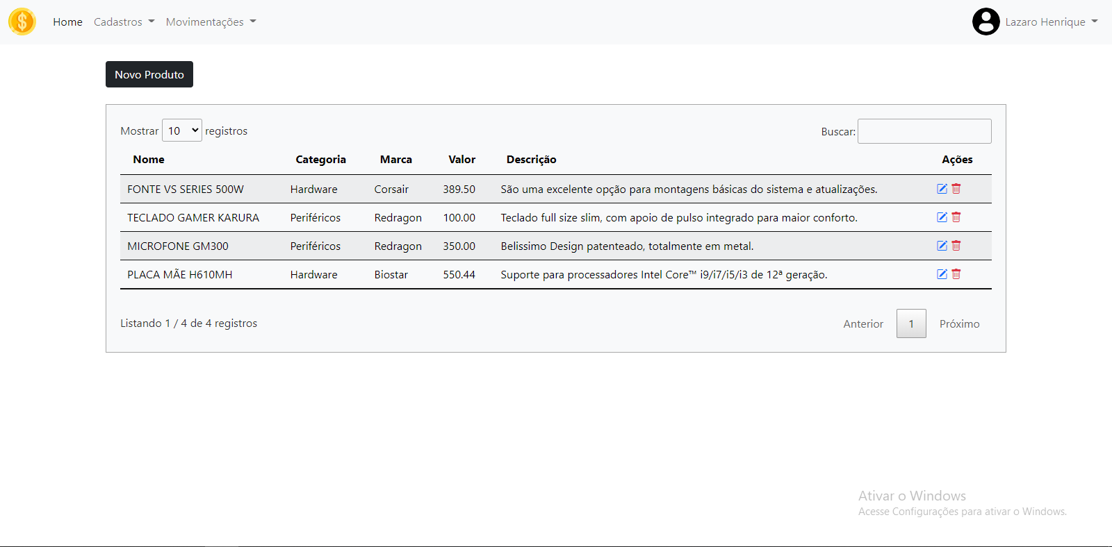 GitHub - LazaroHenrique3/sistema-financeiro: Sistema de controle de venda simples, utilizando ...