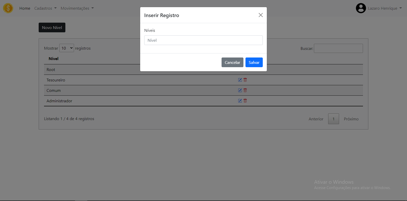 GitHub - LazaroHenrique3/sistema-financeiro: Sistema de controle de venda simples, utilizando ...