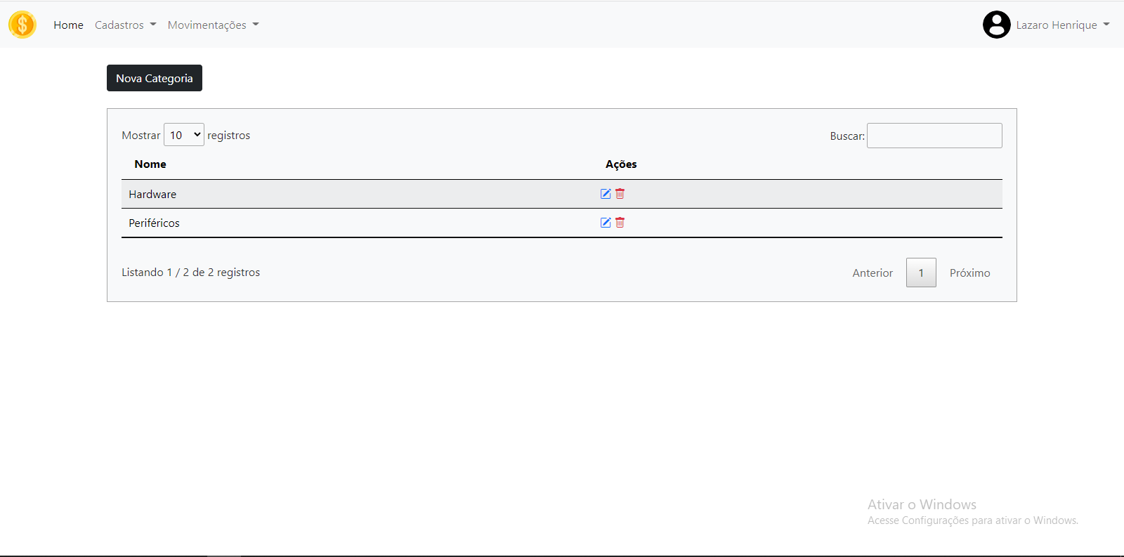 GitHub - LazaroHenrique3/sistema-financeiro: Sistema de controle de venda simples, utilizando ...
