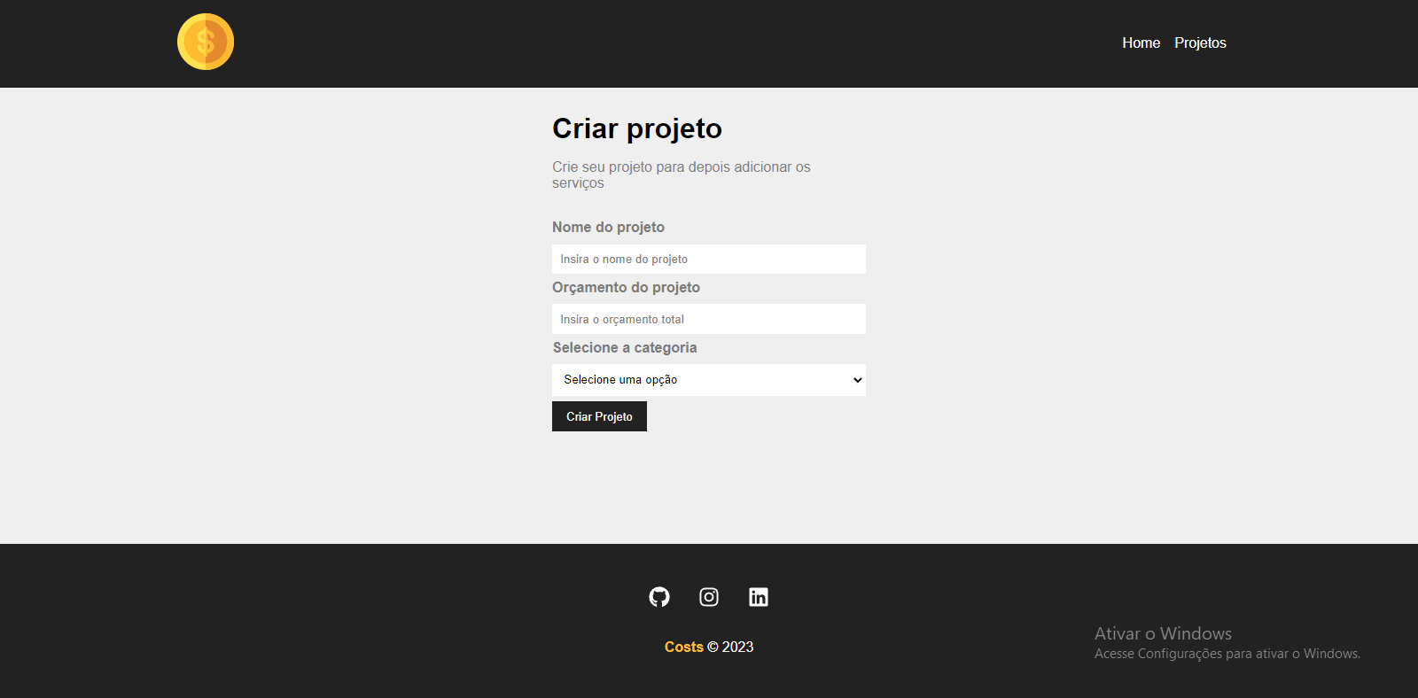 GitHub - LazaroHenrique3/costs-frontend-react: Projeto fullstack React inspirado no projeto ...