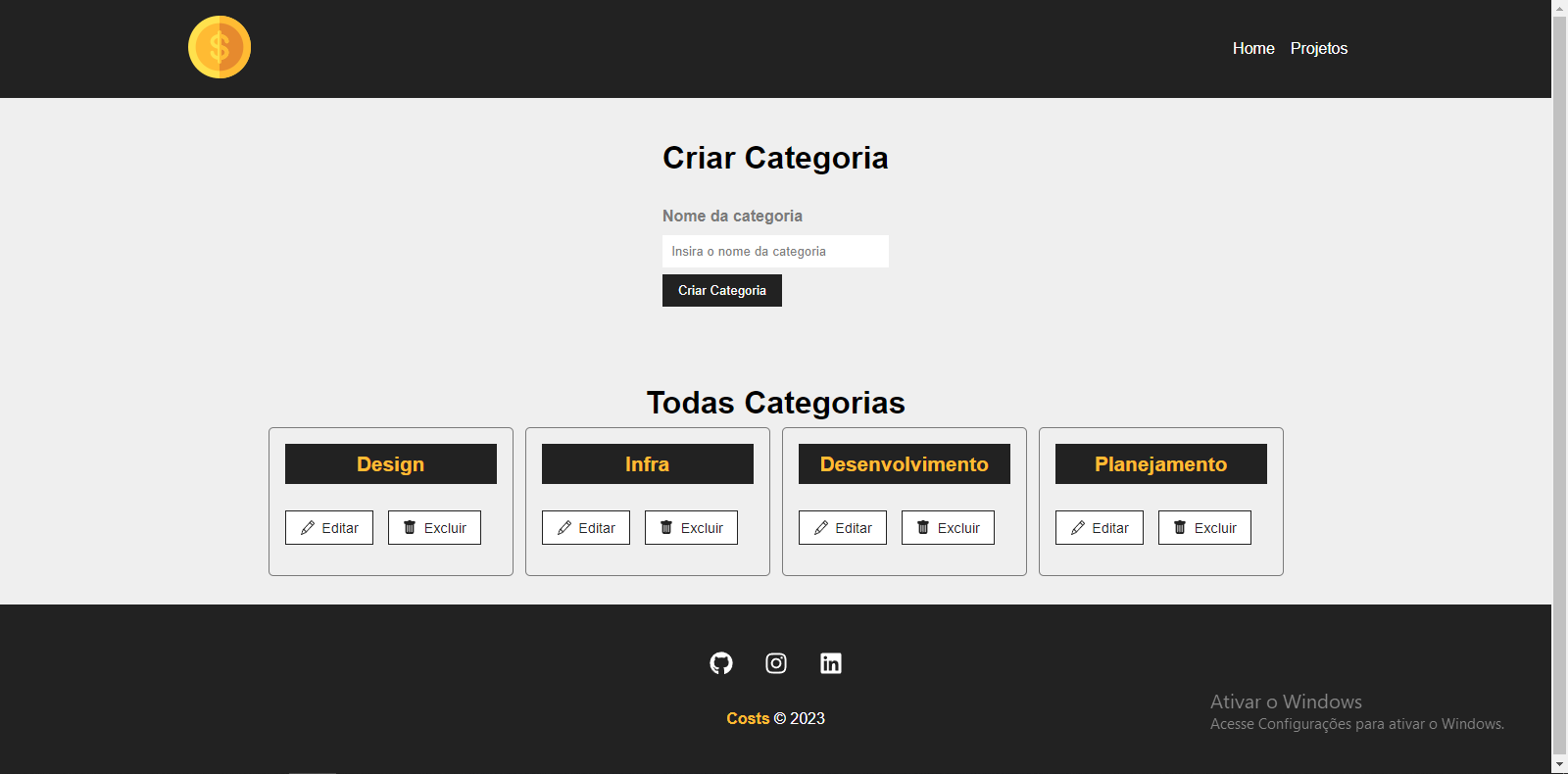 GitHub - LazaroHenrique3/costs-frontend-react: Projeto fullstack React inspirado no projeto ...