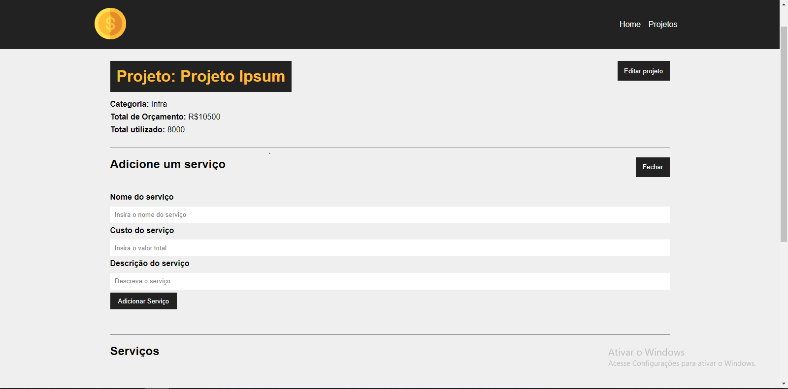 GitHub - LazaroHenrique3/costs-frontend-react: Projeto fullstack React inspirado no projeto ...