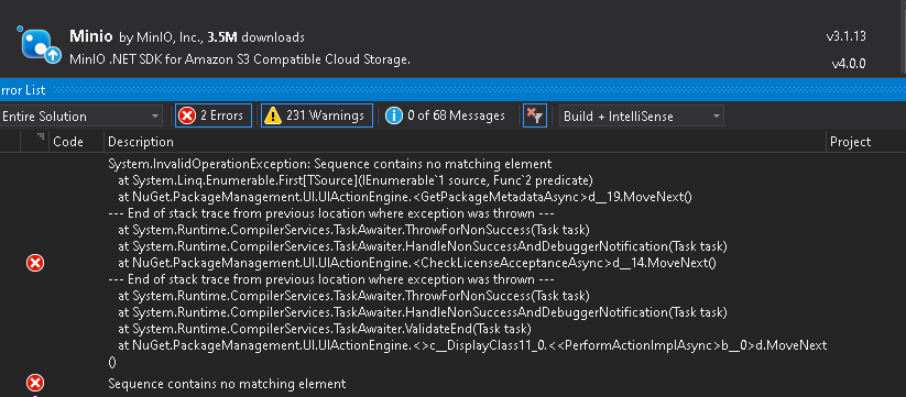 Can't install MinIO Client v. 4.0.0 via NuGet · Issue #585 · minio/minio-dotnet · GitHub