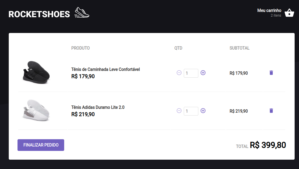 Github Franciscovinicios Ignite Desafio Reactjs Criando Um Hook De Carrinho De Compras
