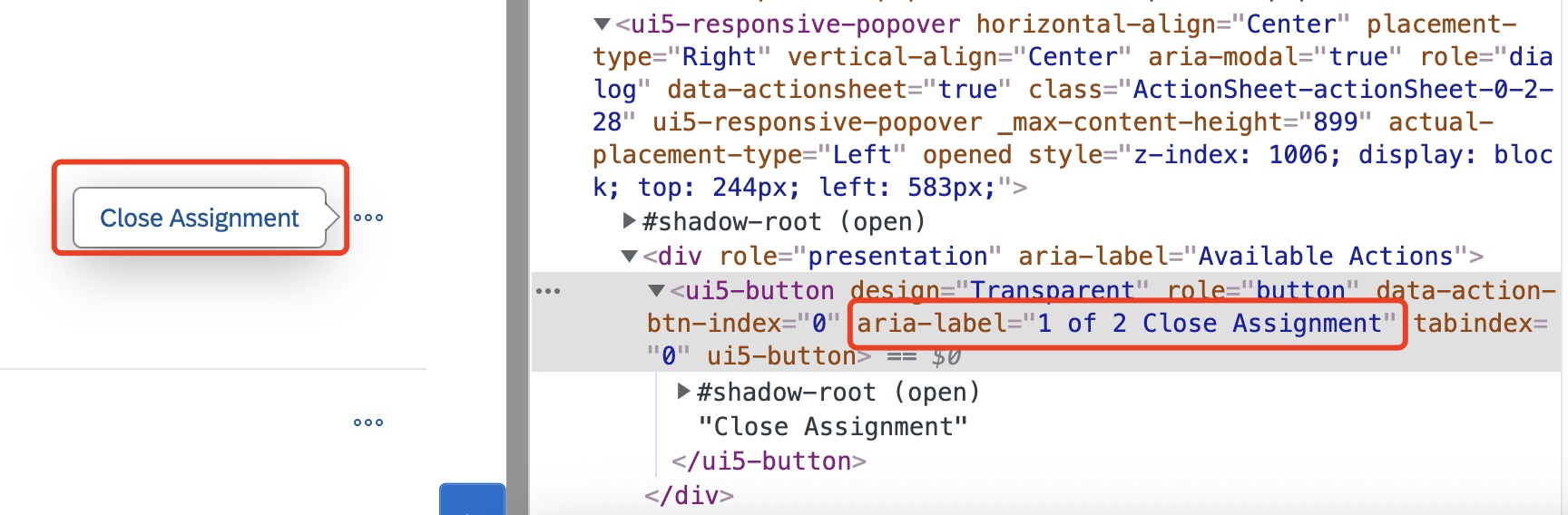 [SF][A11Y][ActionSheet]: Announcement issue found for the total count of button elements · Issue ...
