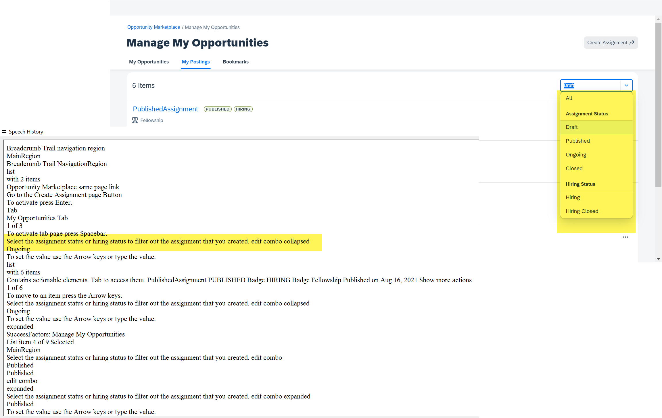 [sf][a11y][combobox] Announce Subsections With Group Item By Screen Reader · Issue 5244 · Sap