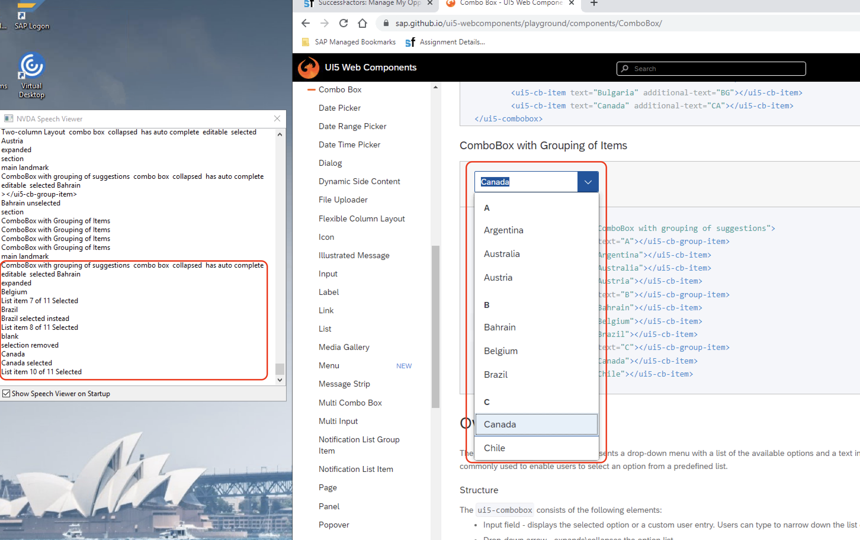[sf][a11y][combobox] Announce Subsections With Group Item By Screen Reader · Issue 5244 · Sap