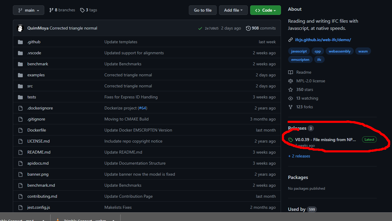 [Bug]: Inconsistent version from release section · Issue #349 · ThatOpen/engine_web-ifc · GitHub