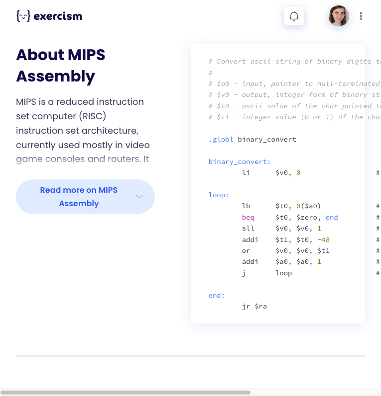 Scroll in snippet on language's "About" page · Issue #5975 · exercism/exercism · GitHub