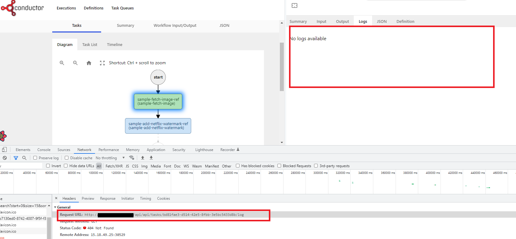 Conductor UI Task Logs tab does not show log messages · Issue #2703 · Netflix/conductor · GitHub