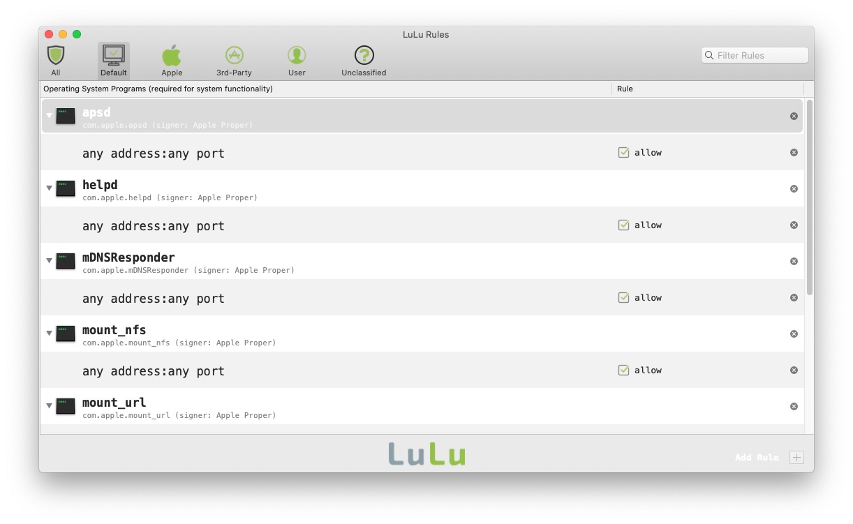 import/export rules dialog disappeared in LuLu 2.x · Issue #334 · objective-see/LuLu · GitHub