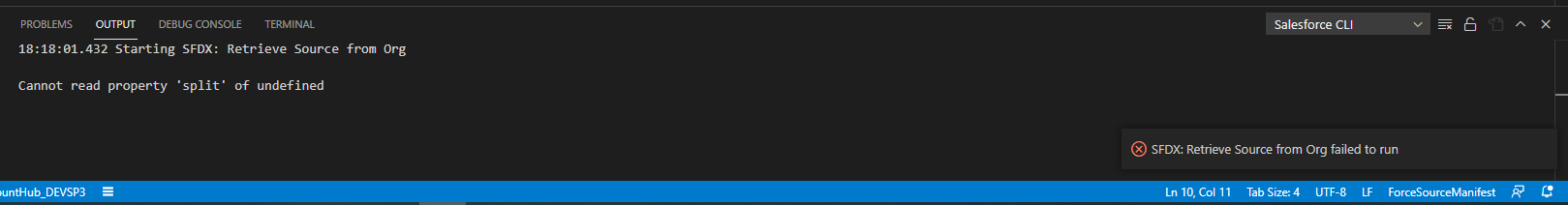 Cannot read property 'split' of undefined when retrieve package.xml · Issue #3234 · forcedotcom ...