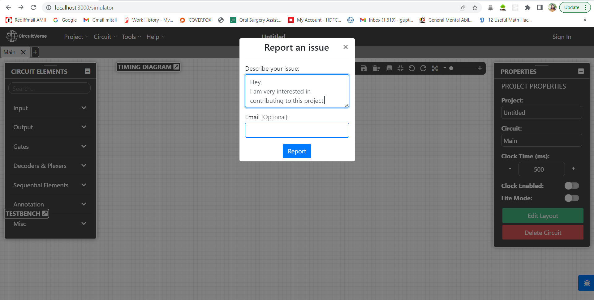 Cross/Close button not working in "Report an issue" section on simulator page · Issue #155 ...