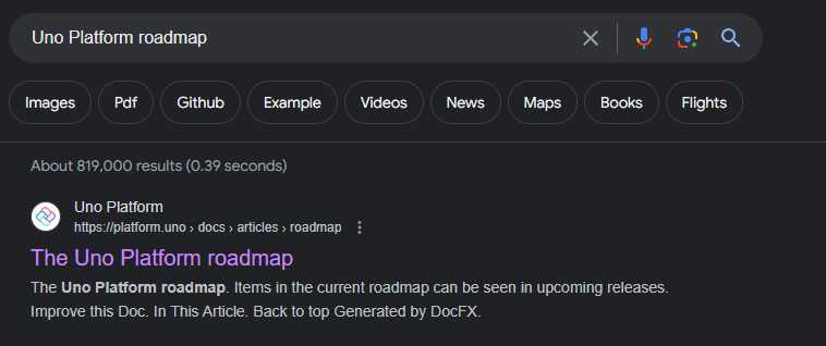 Uno Roadmap docs page is broken · Issue #11691 · unoplatform/uno · GitHub