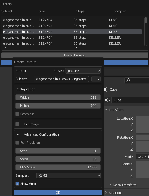 Seed is not saved in history · Issue #161 · carson-katri/dream-textures · GitHub