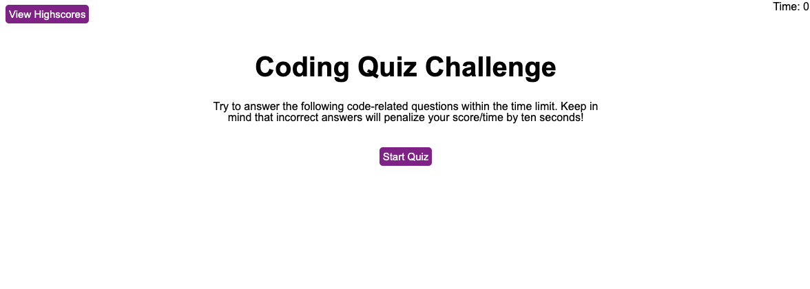 GitHub - PeterW515/GT4-code-quiz: This is a javascript driven quiz page.
