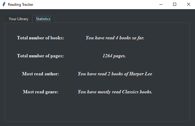 Github Gokalpdmr97 Reading Tracker In This Project A Program That