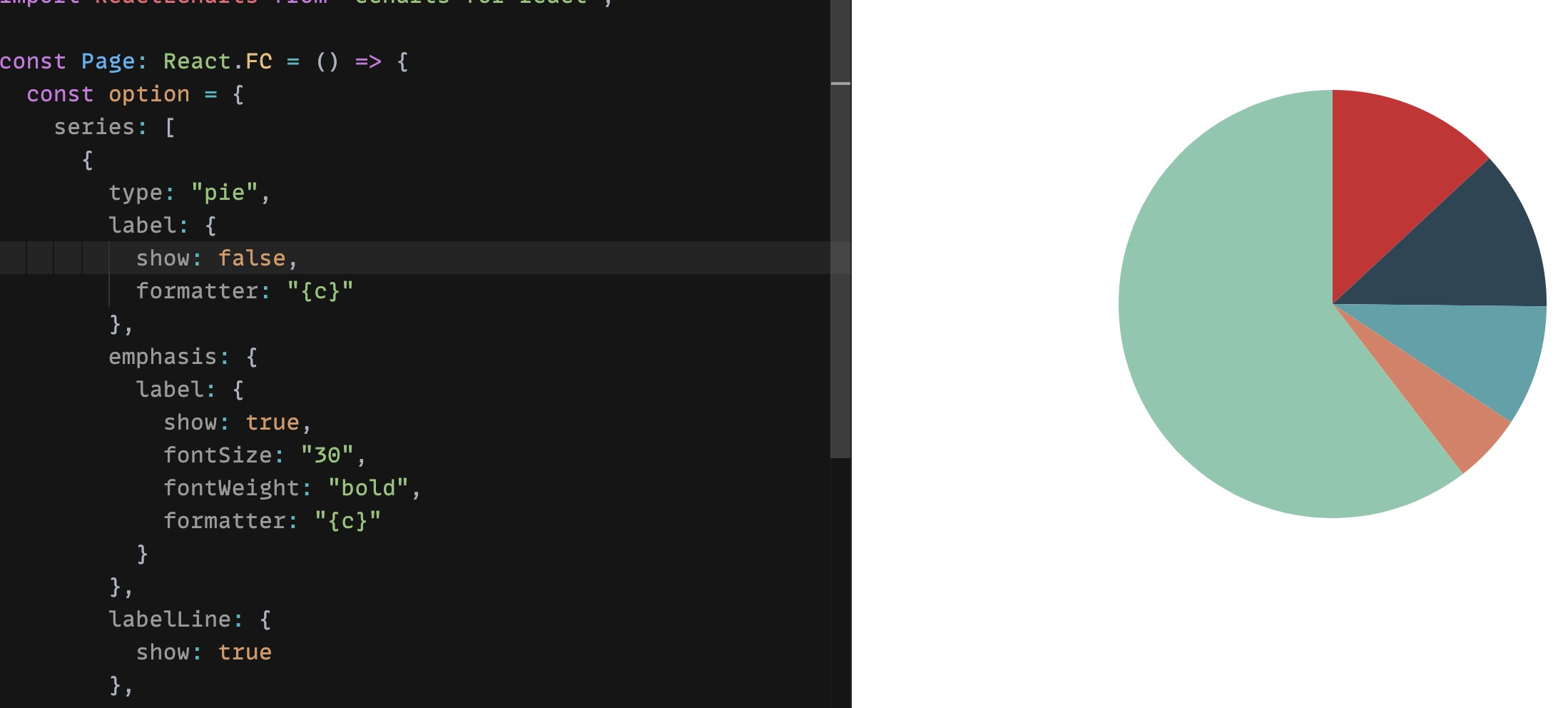 series 里面的 label 设置无效 · Issue #410 · hustcc/echarts-for-react · GitHub