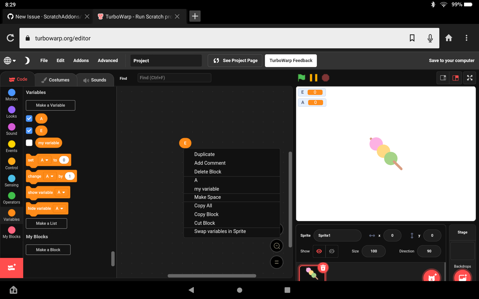 Search the variable/list pop up menu · Issue #4502 · ScratchAddons/ScratchAddons · GitHub