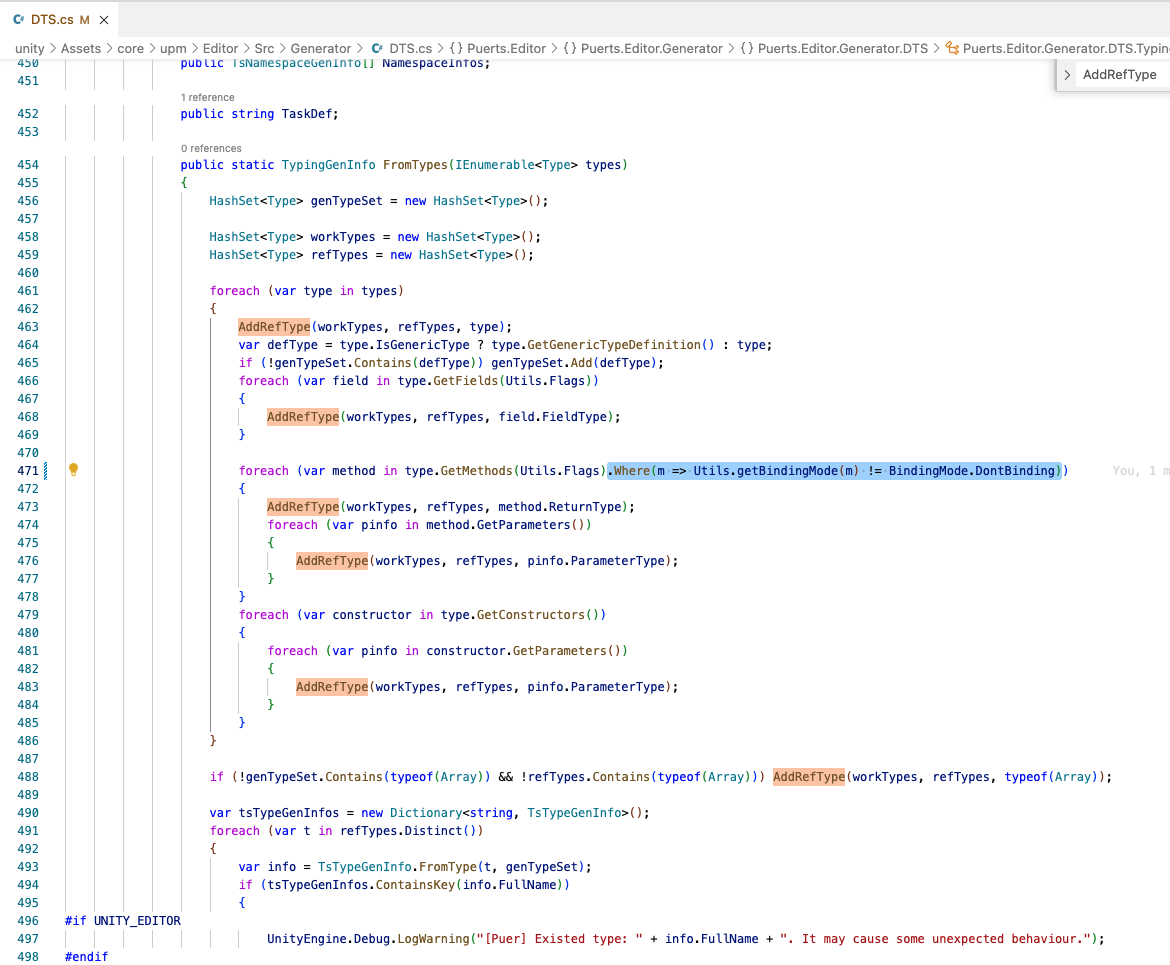 [Unity] Bug: index.d.ts 生成时，BindingMode.DontBinding 方法的依赖依然会被生成。 · Issue #1295 · Tencent/puerts ...