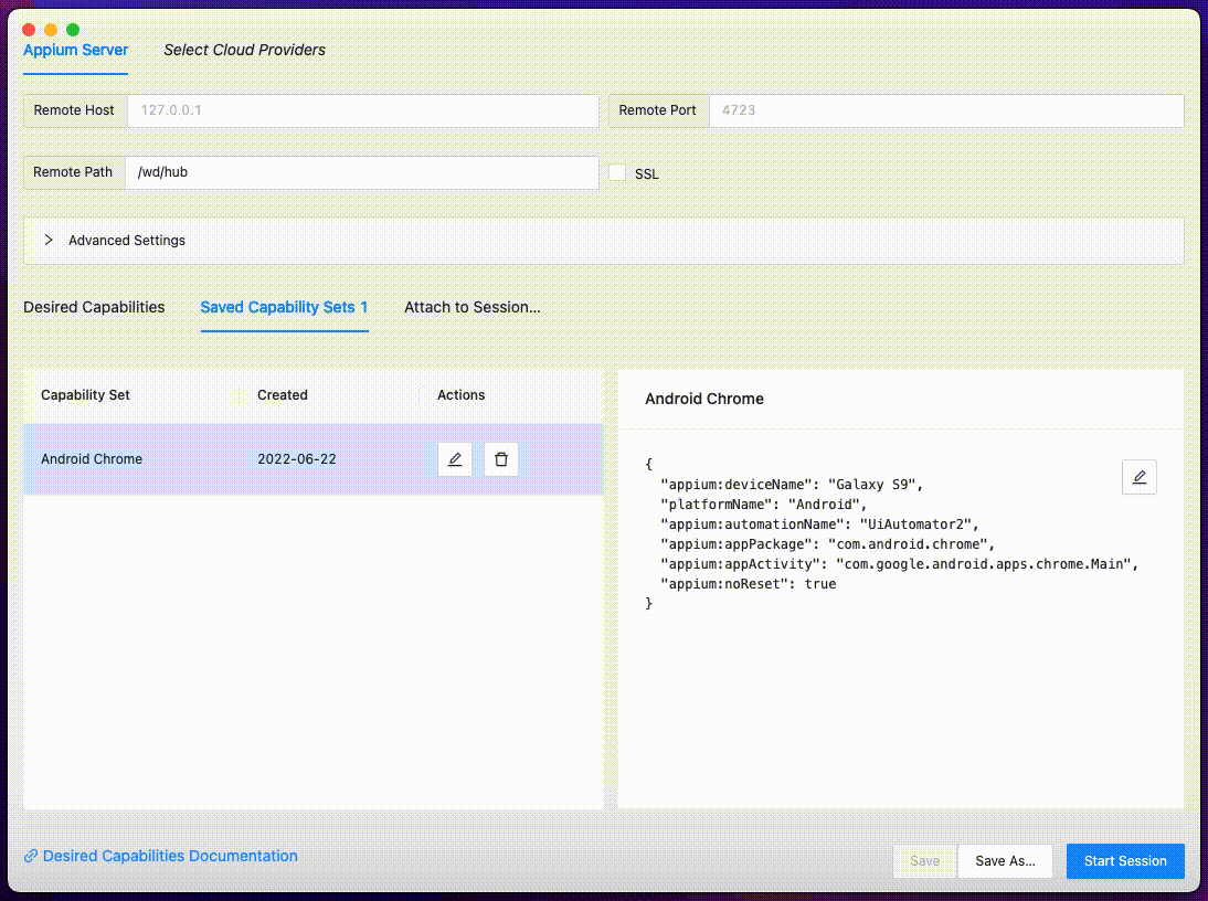 Save capability set window appears only after switching to desired capabilities tab · Issue #481 ...