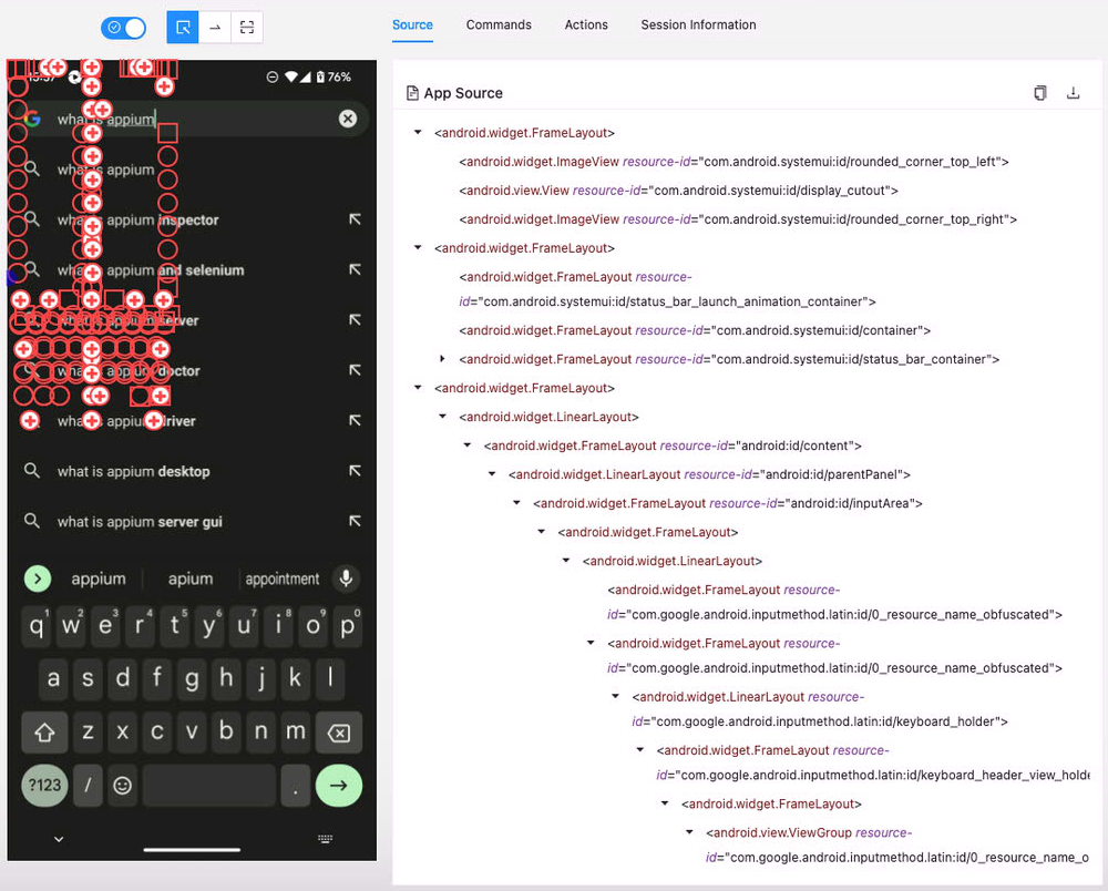 If the device orientation is changed mid-session, the generated screenshot and skeleton are not ...