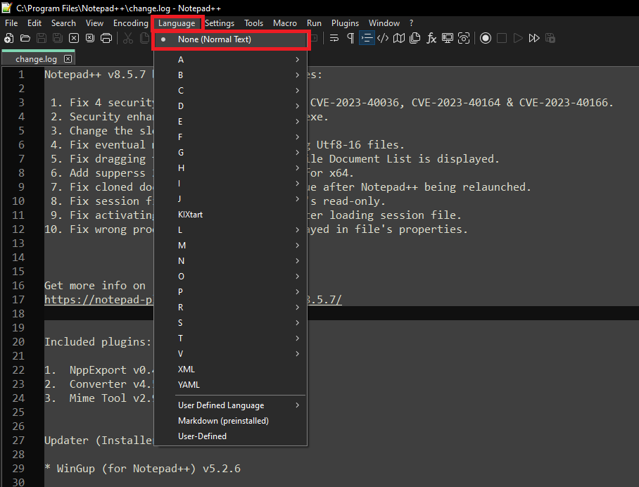 The default User-Defined language option causes text colors to be inverted when Dark Mode is ...