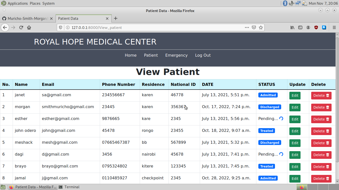 GitHub - Muricho-Smith-Morgan/Hospital-management-system