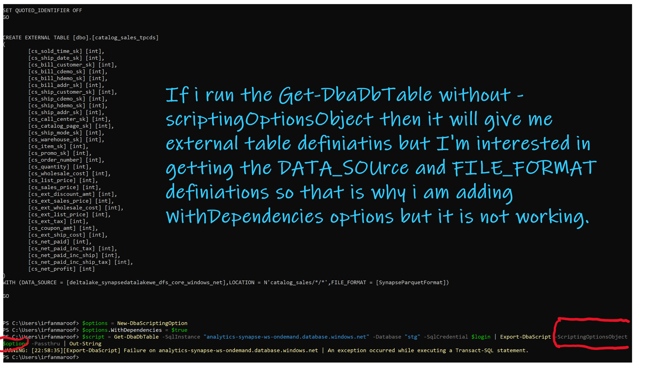Get External Resources Definitions from Synapse SQL Serverless · Issue #7736 · dataplat/dbatools ...