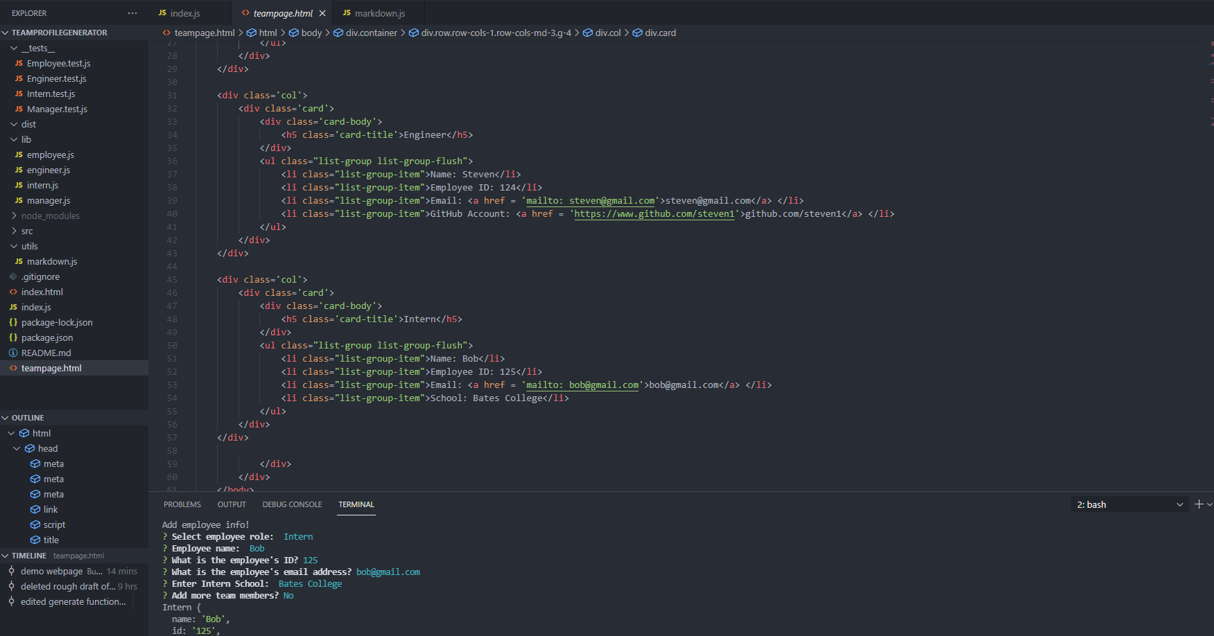 GitHub - cbeatty94/TeamProfileGenerator