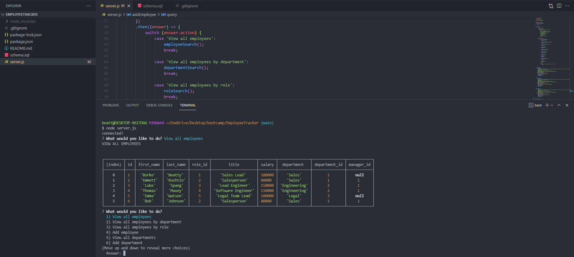 GitHub - cbeatty94/EmployeeTracker