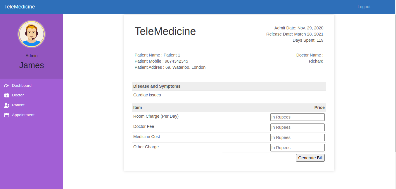 GitHub - Sayan-96/TeleMedicine-Management-System