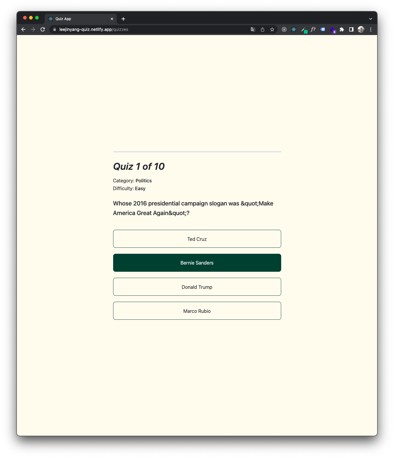 Github Leejin Yangreact Quiz App 랜덤 퀴즈 앱 