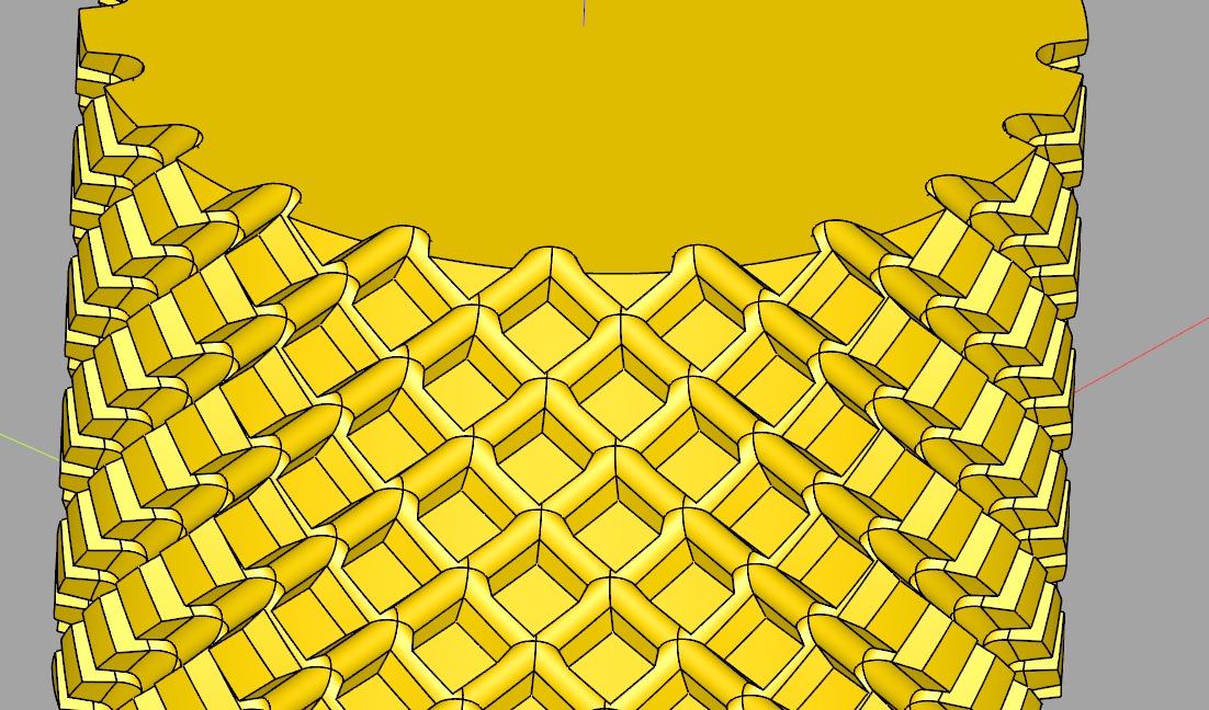 Knurling by cutting doesn't work with more complex cutting shapes ...