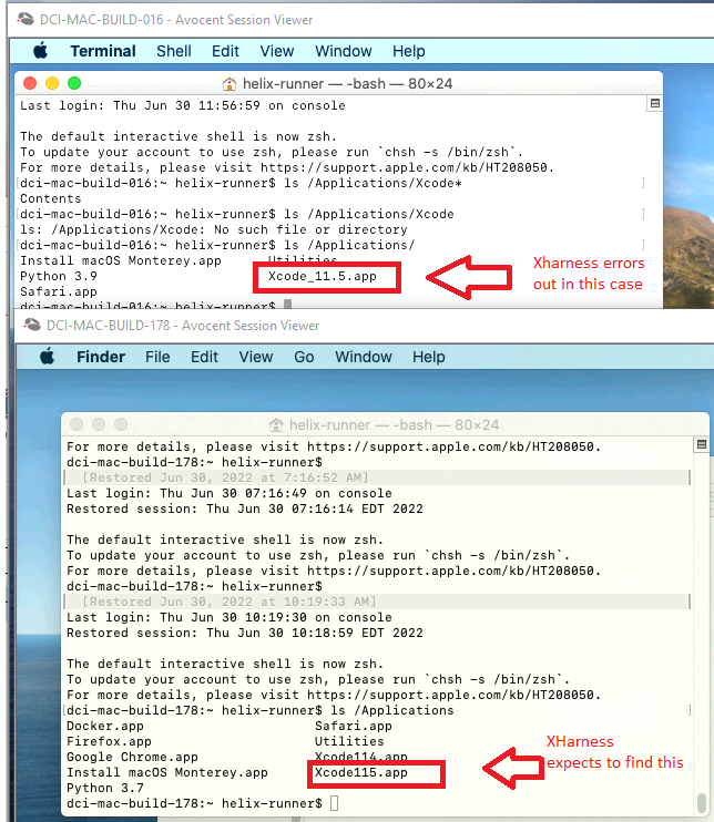 Xcode Is Not Installed In The Same Location On Every Osx 1015 Amd64 Open Machine Xharness