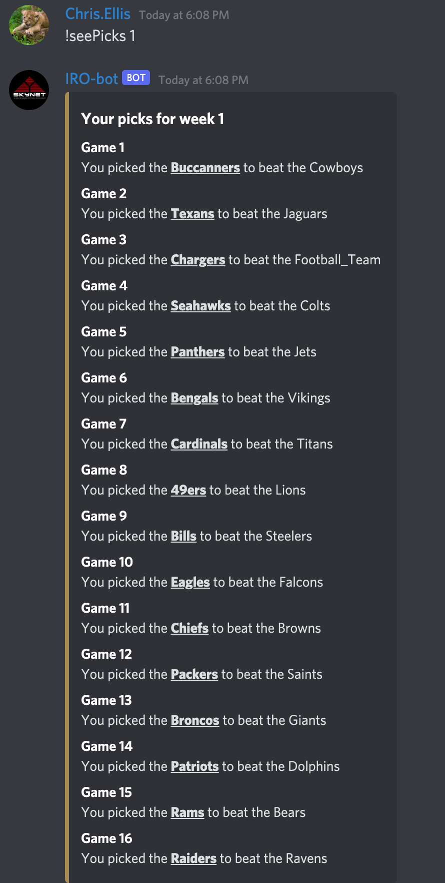 GitHub - yamaha49/FantasyFootballPickEm-Discord-Bot-: About Discord Bot ...