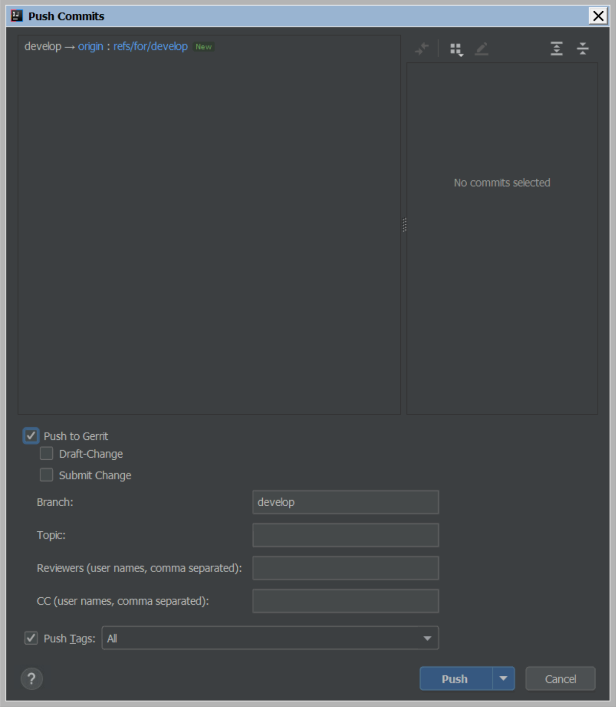 Topic field in push dialog breaks the review workflow · Issue #340 · uwolfer/gerrit-intellij ...