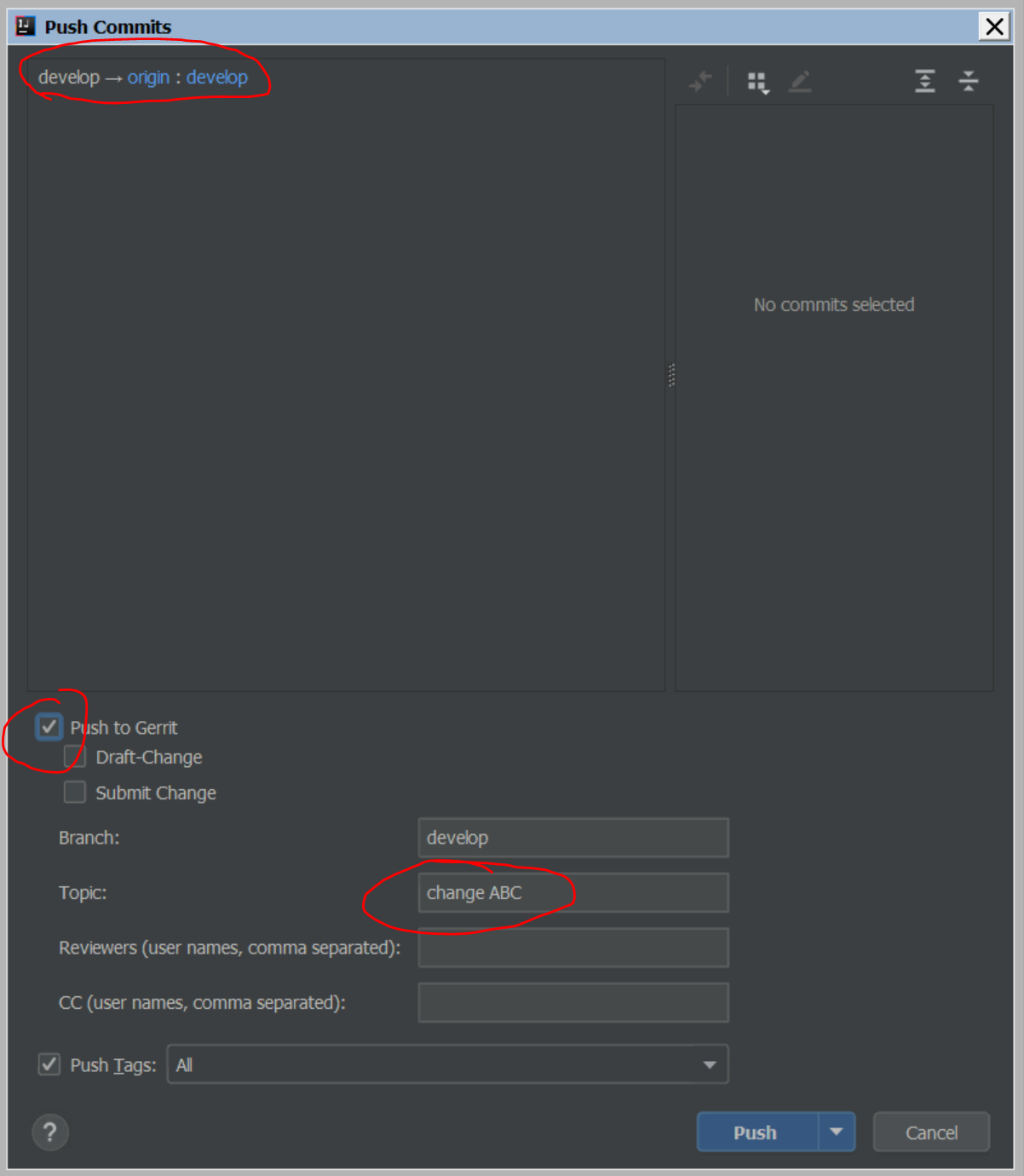 Topic Field In Push Dialog Breaks The Review Workflow · Issue 340 · Uwolfergerrit Intellij
