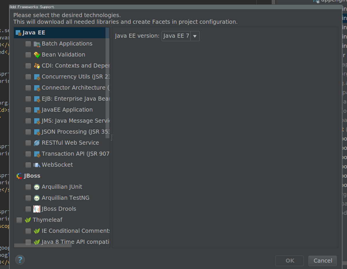add 'app engine standard' framework support not available for spring-boot based java 8 project ...