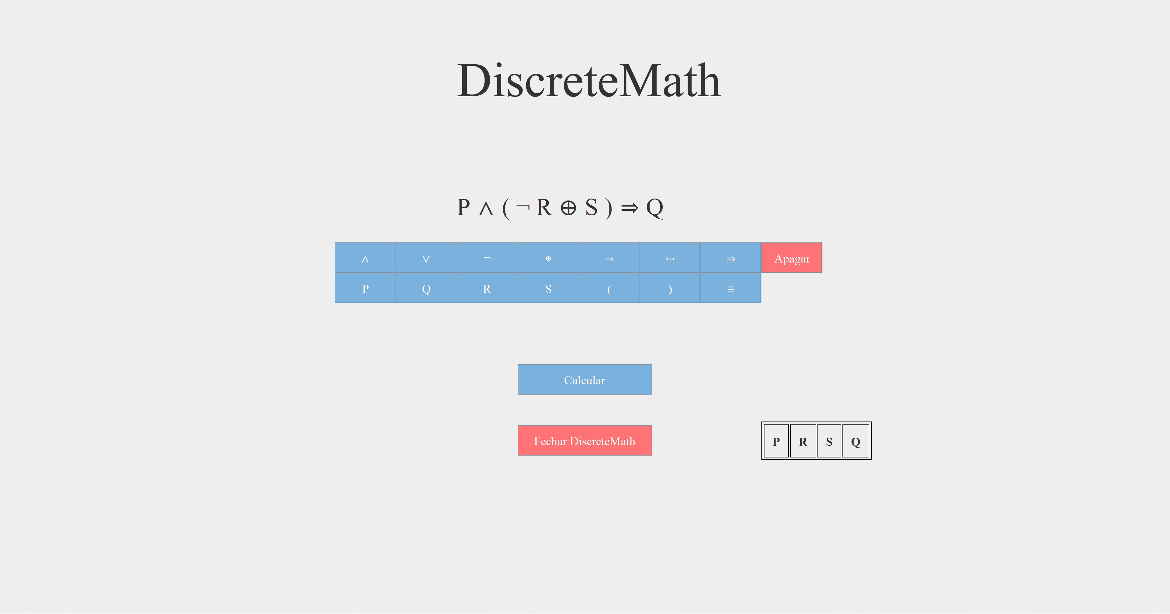 GitHub - alexZ7000/DiscreteMathJava: Aplicativo de matemática discreta
