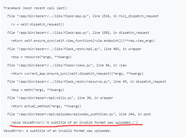 When manual uploading substitle with"SRT" extension, error of invlid format, but works all OK ...